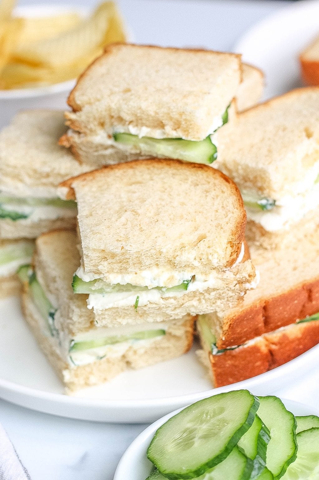 Mini Cucumber Sandwiches (With Homemade Herb Cream Cheese)