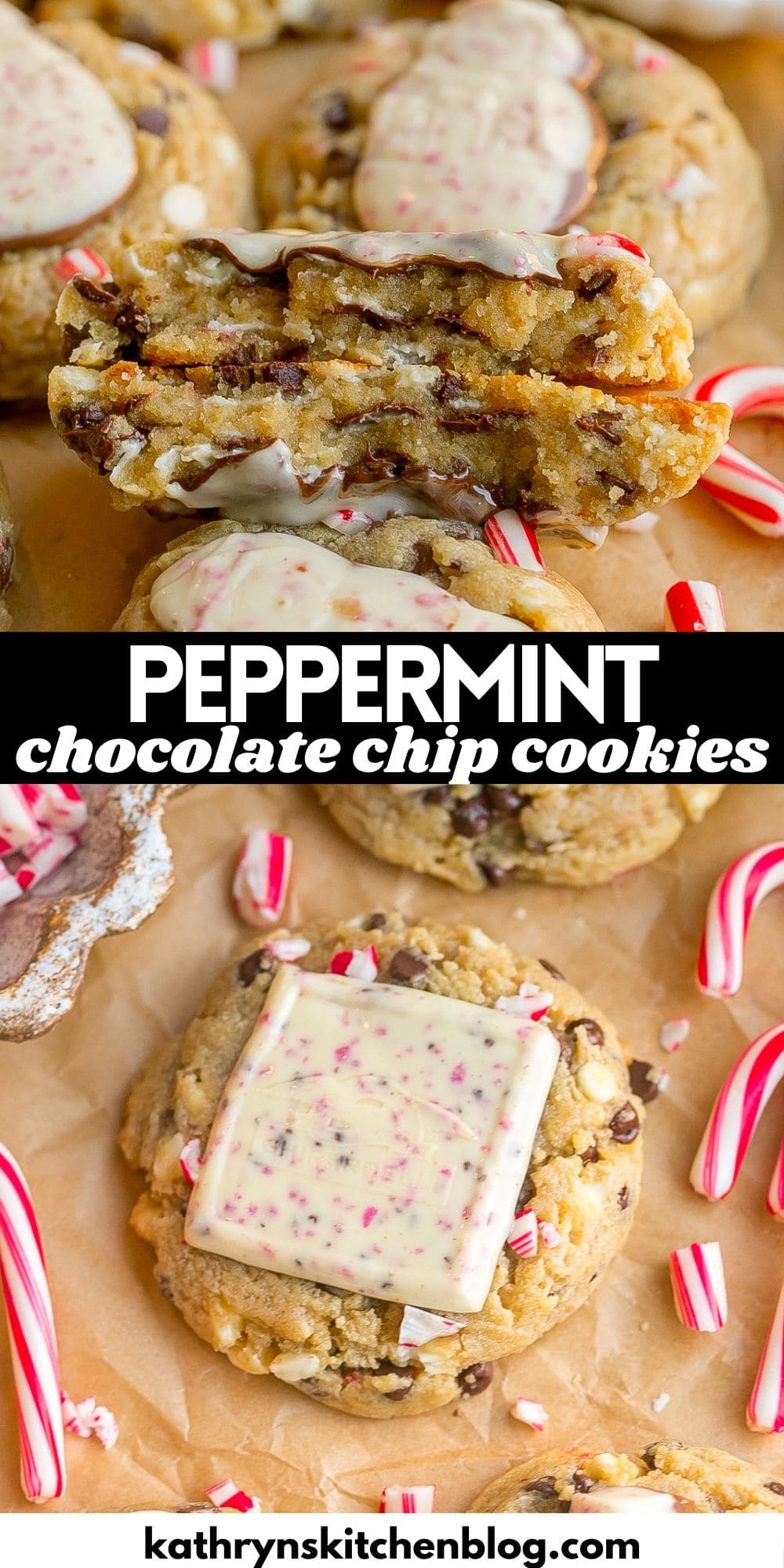 Peppermint Chocolate Chip Cookies (Soft, Chewy & Festive!)