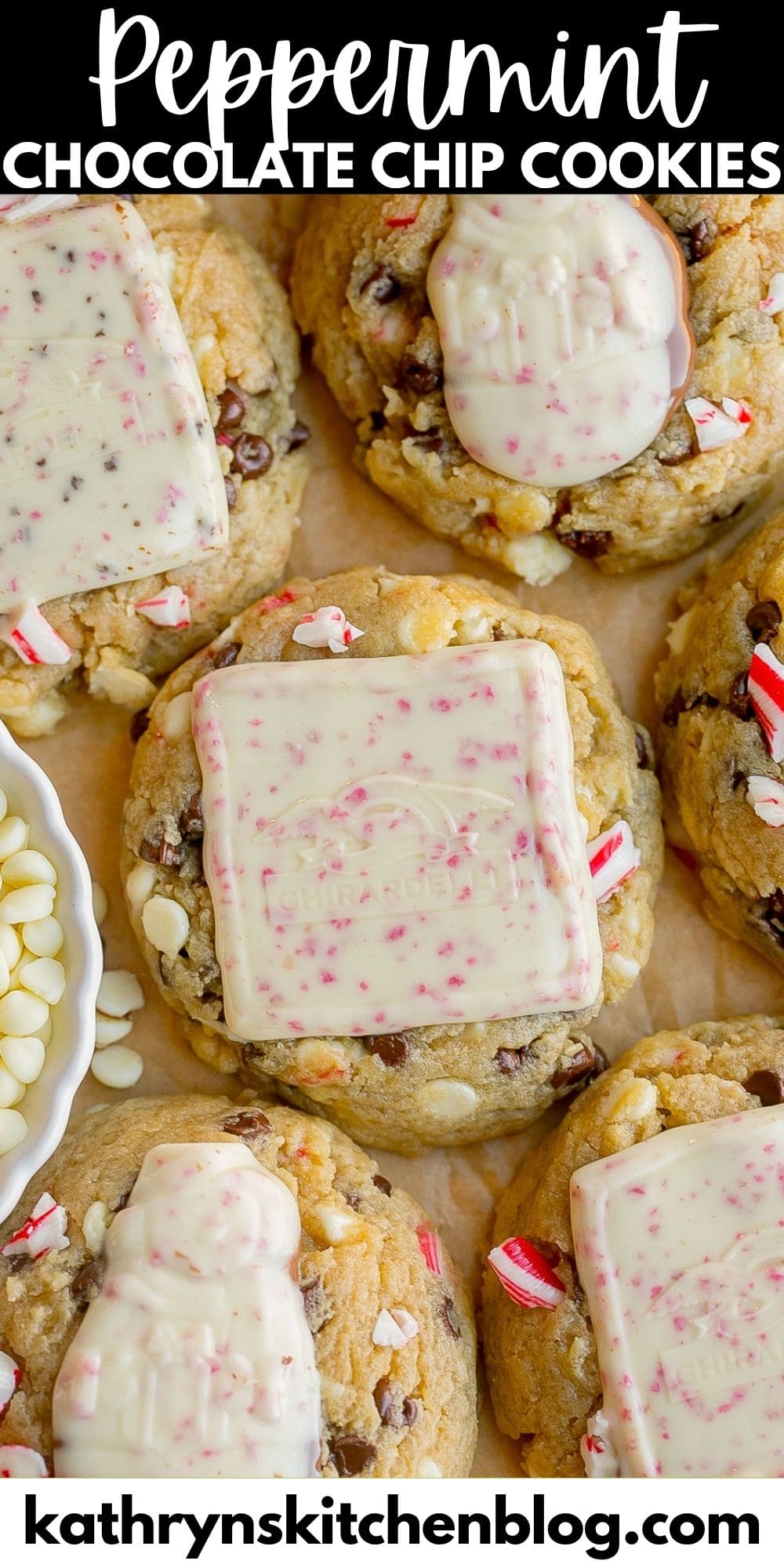 Peppermint Chocolate Chip Cookies (Soft, Chewy & Festive!)