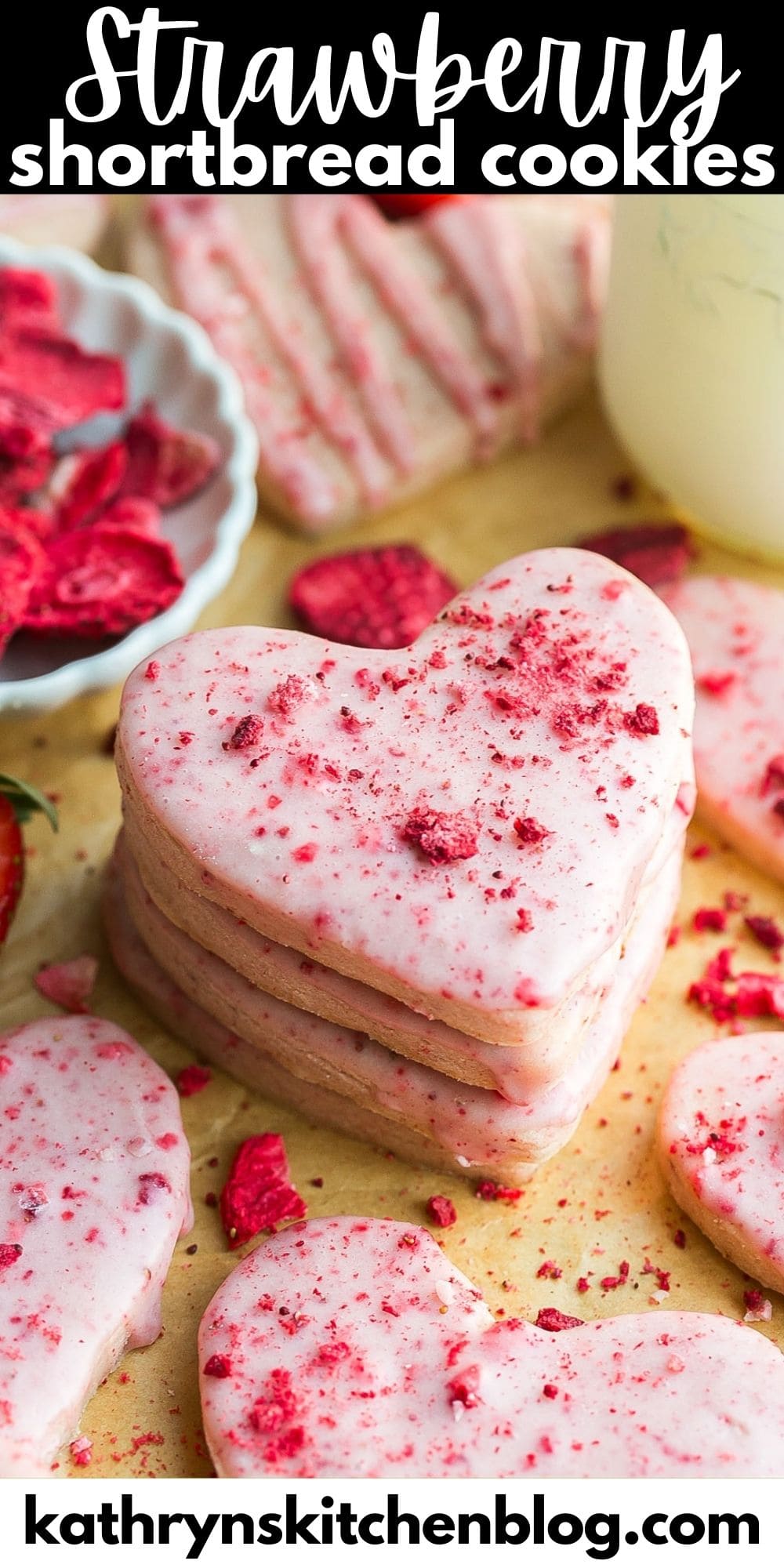 Strawberry Shortbread Cookies (Made with Real Strawberry Flavor)