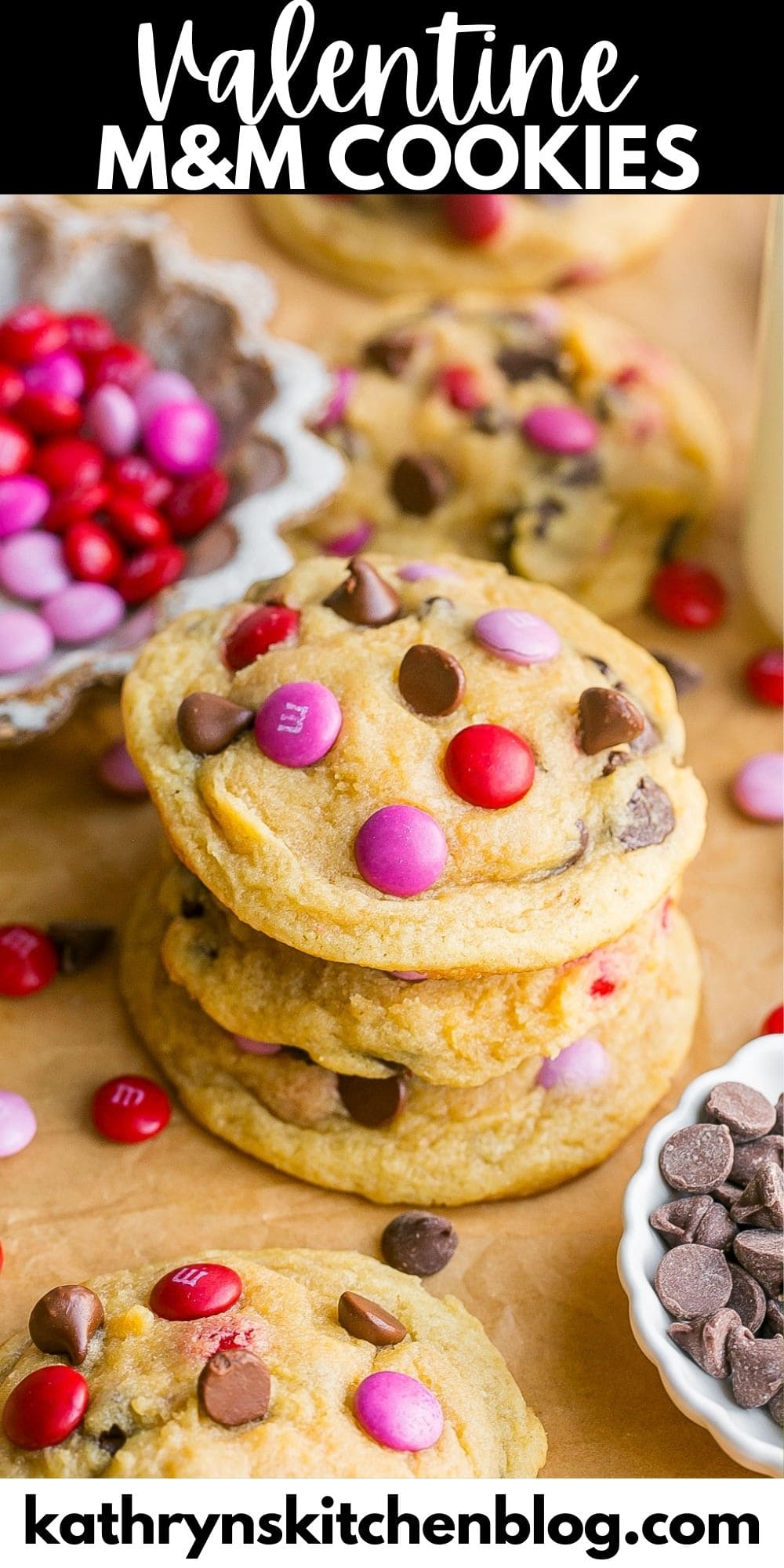 Valentine M&M Cookies (Jumbo, Soft & Chewy)