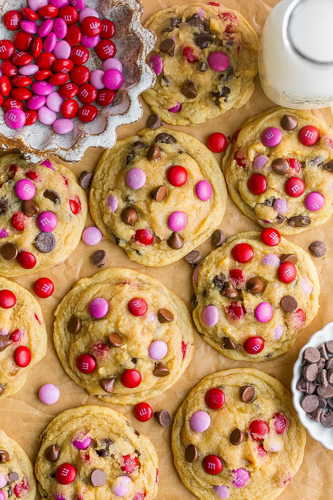 Valentine M&M Cookies (Jumbo, Soft & Chewy)